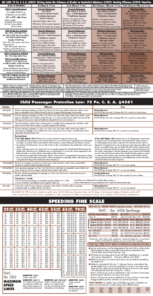 Fine Scale Card (Law Enforcement Only) – Traffic Injury Prevention ...